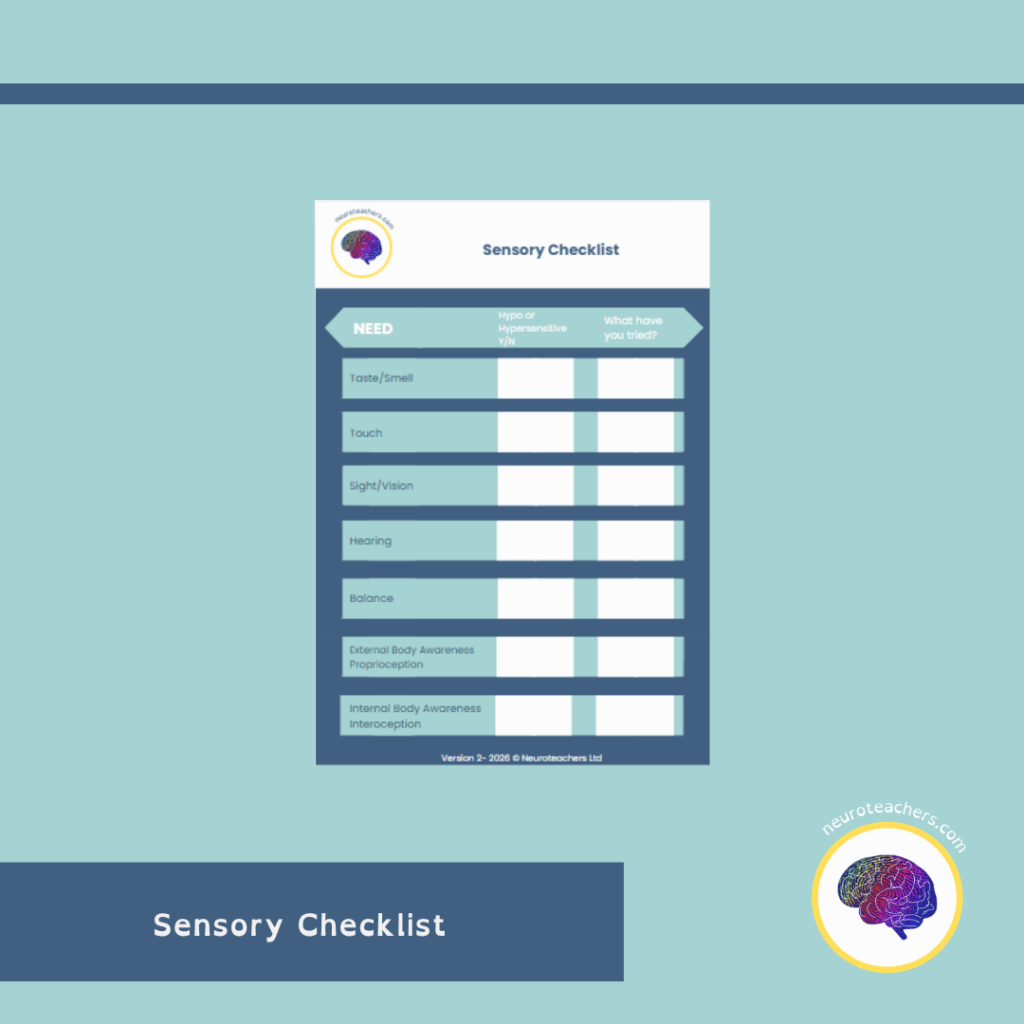 Sensory Checklist - Neuroteachers